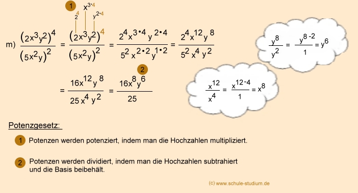 Potenzen und Potenzgesetze. Potenzgesetze richtig anwenden!!